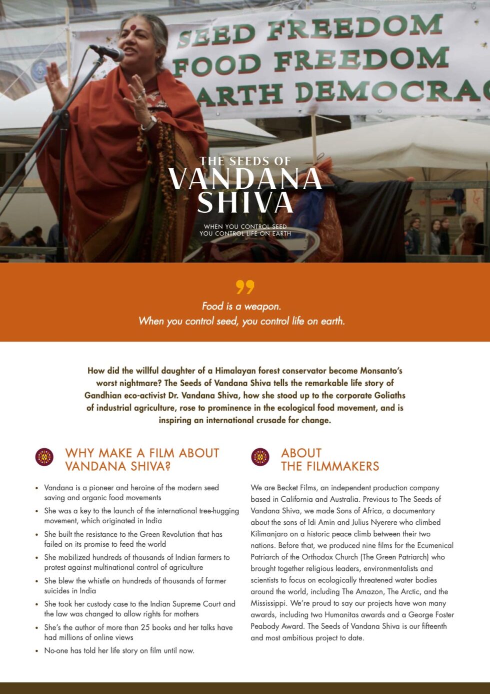 Media - The Seeds of Vandana Shiva